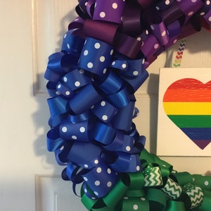 Rainbow Heart Ribbon Wreath - Etsy
