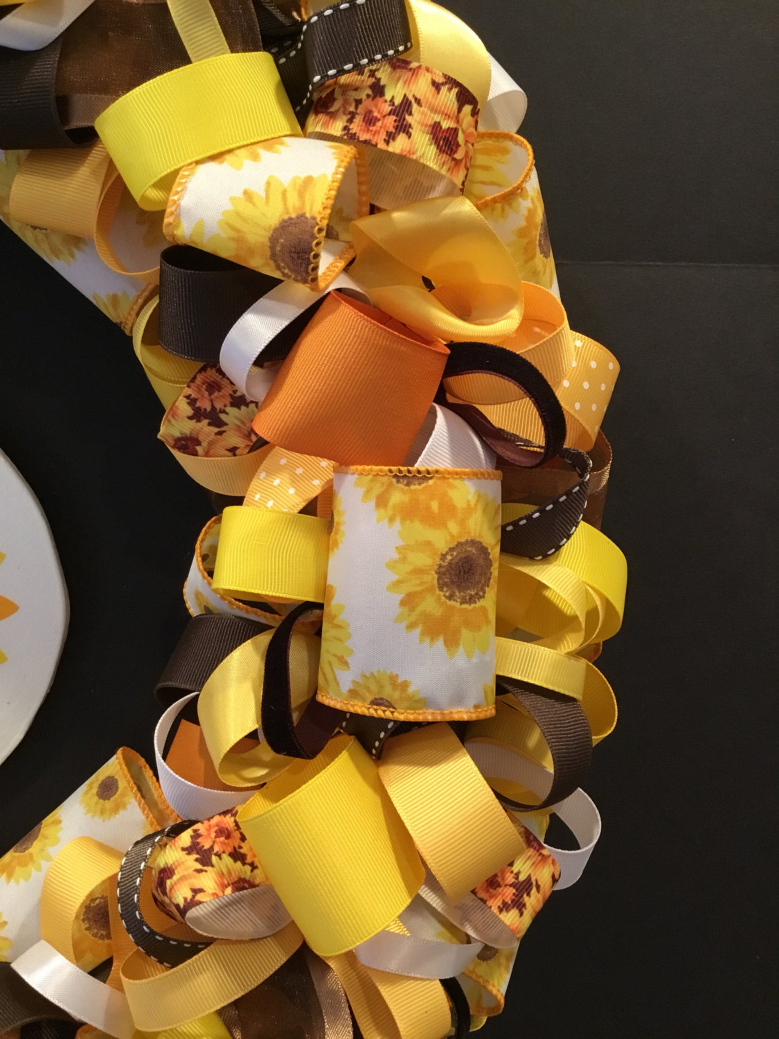 Sunflower Ribbon Wreath - Etsy