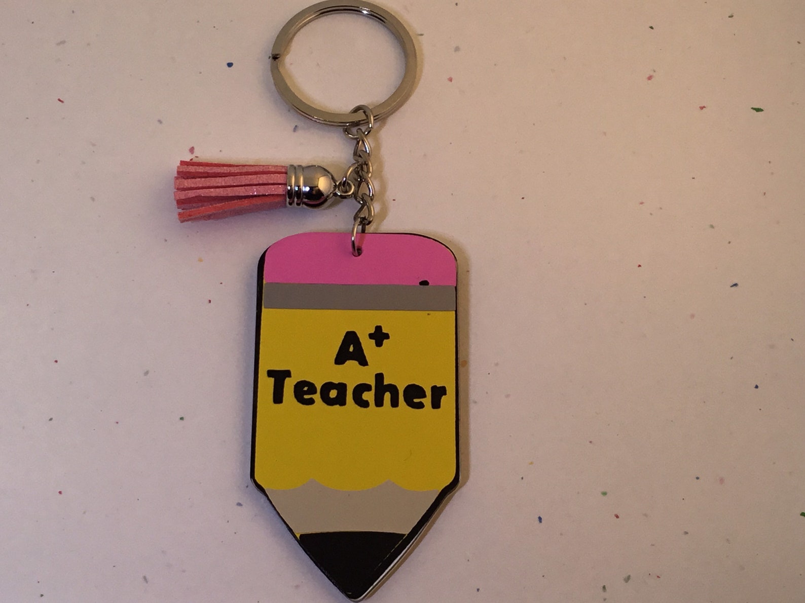 Teacher's Pencil Keychain - Etsy