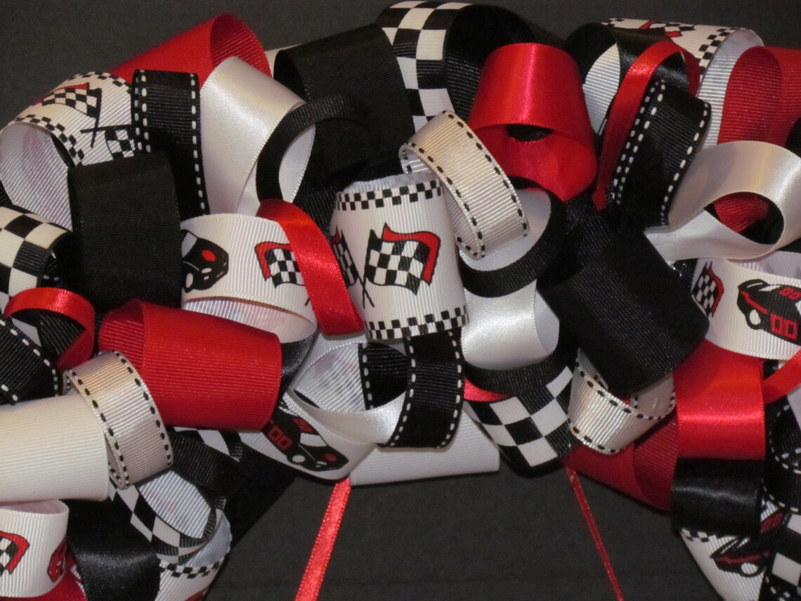 Racing Fan / Auto Racing Fan Ribbon Wreath | Etsy