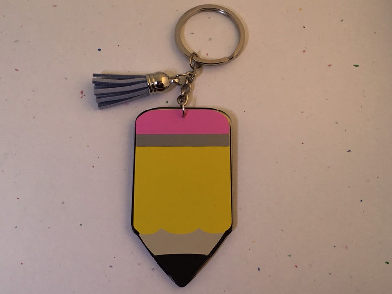 Teacher's Pencil Keychain - Etsy