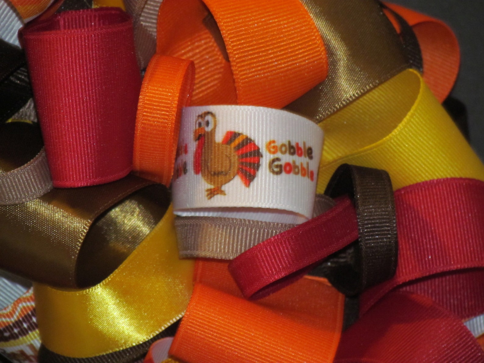 Thanksgiving Turkey Ribbon Wreath | Etsy