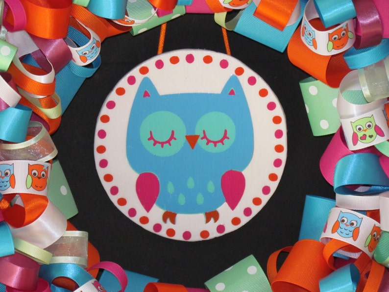 Owl Ribbon Wreath - Etsy