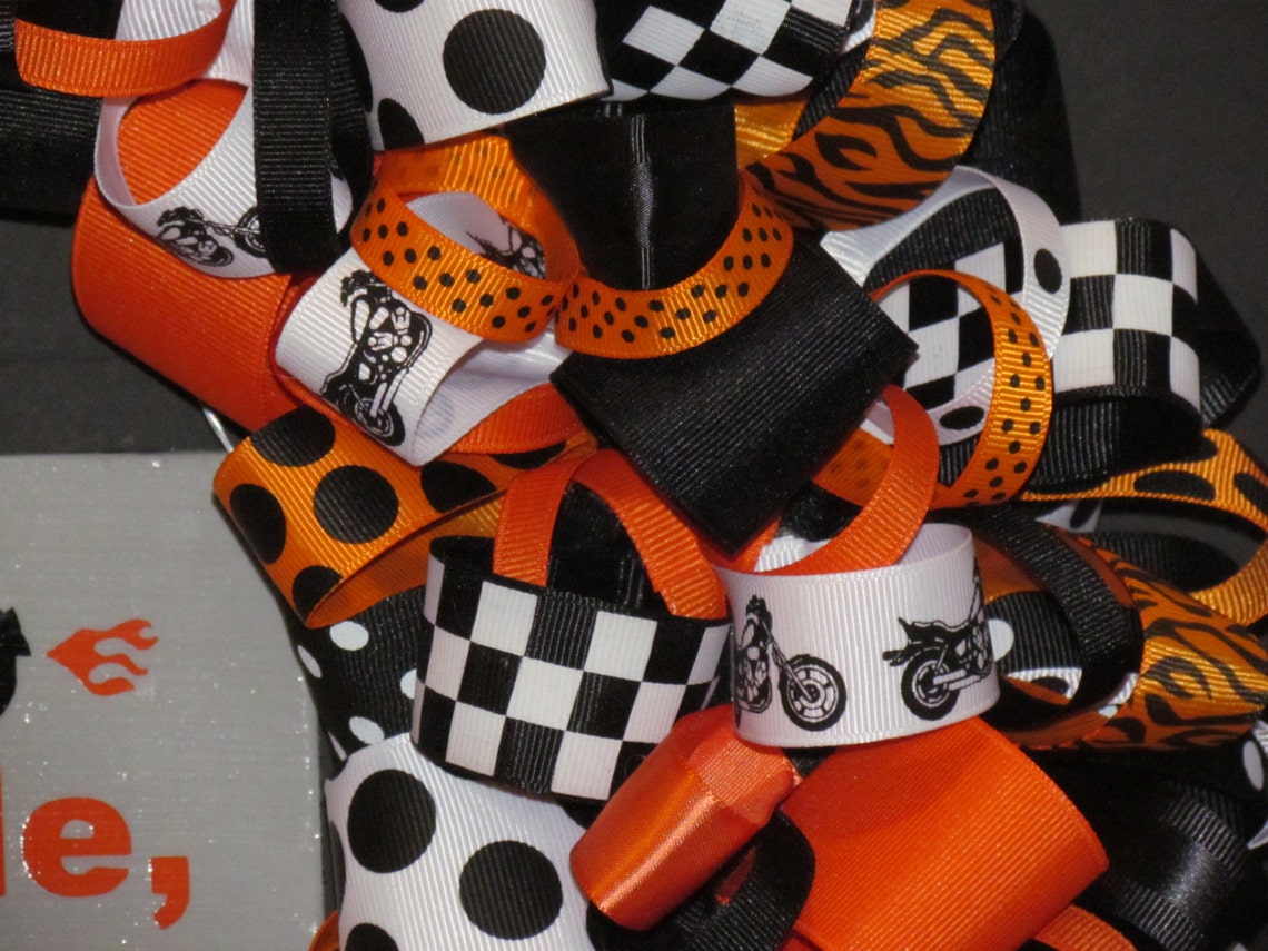 Motorcycle Riders Ribbon Wreath - Etsy