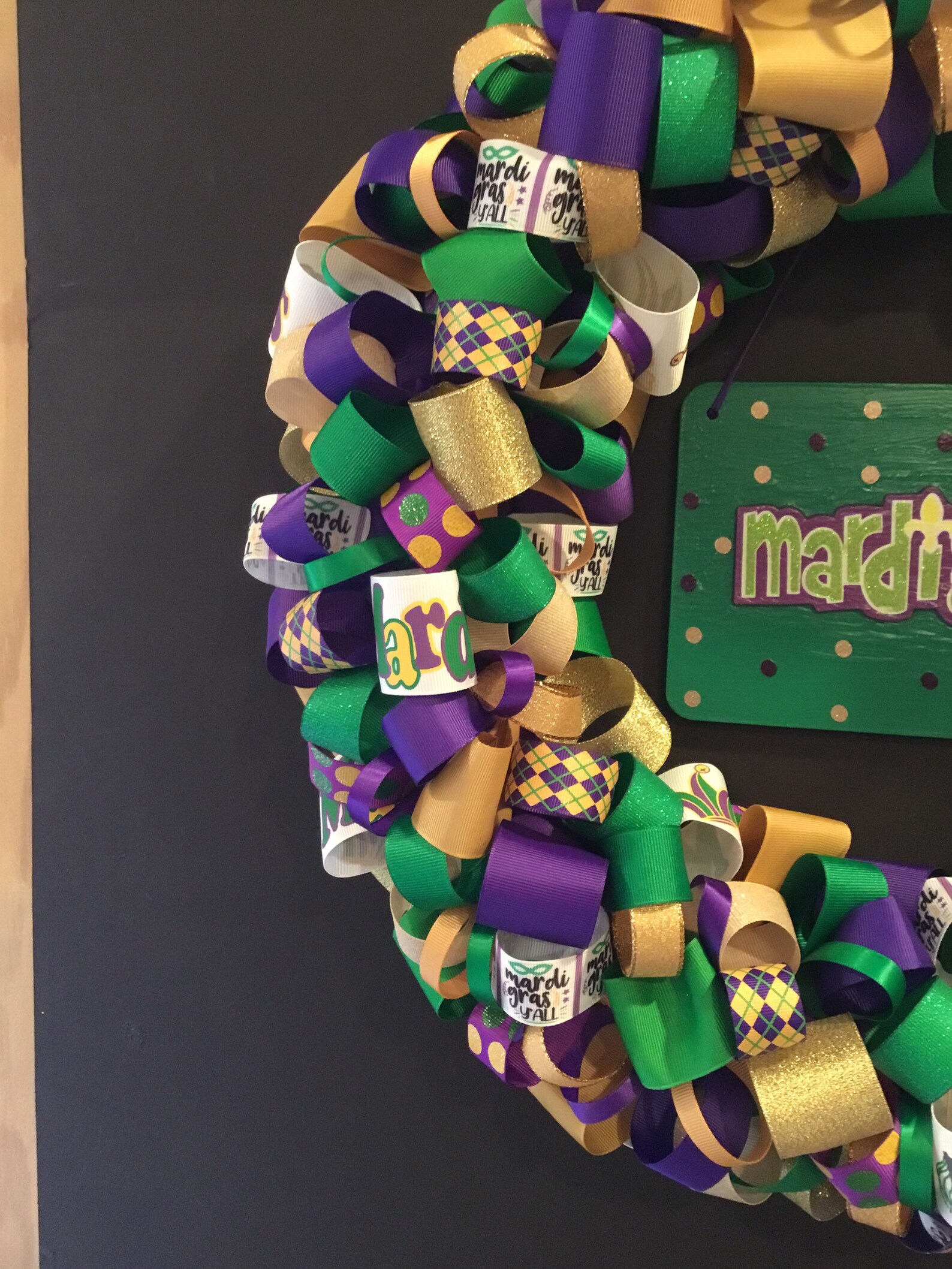 Mardi Gras Ribbon Wreath - Etsy