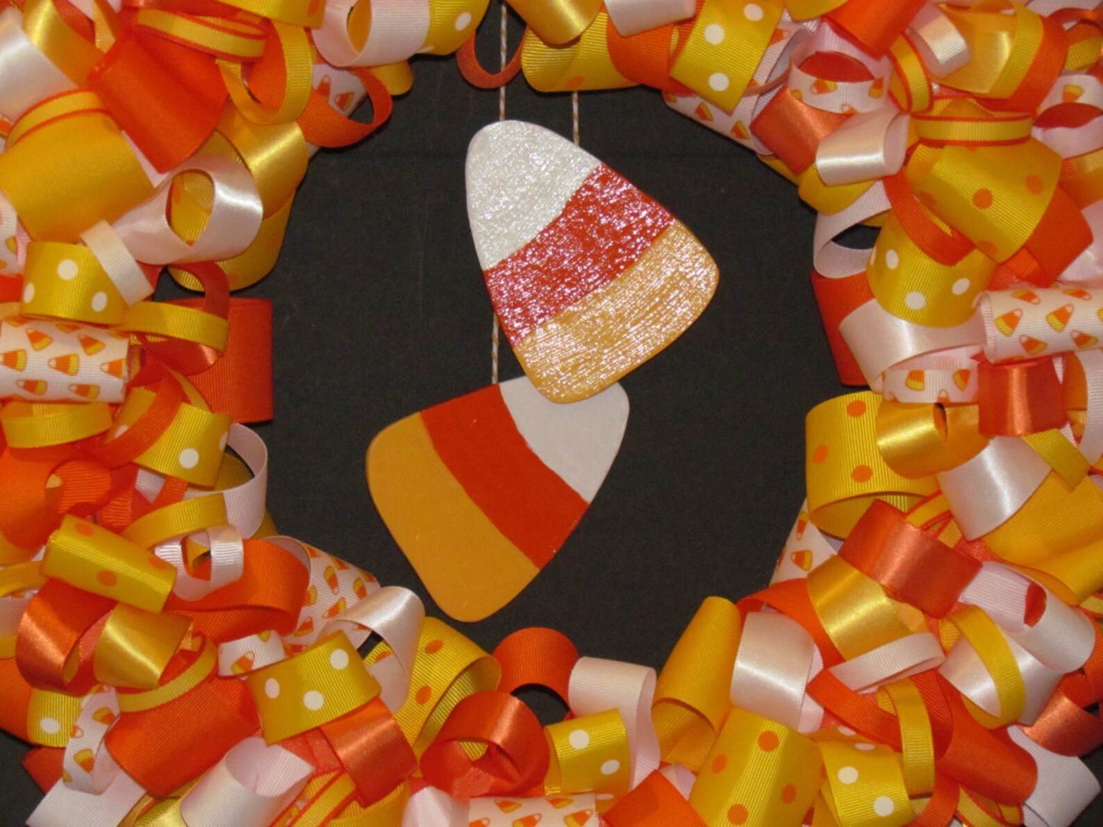 Candy Corn Ribbon Wreath - Etsy