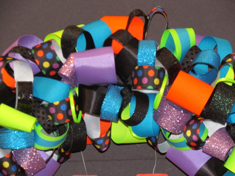 Neon Vibe Ribbon Wreath | Etsy