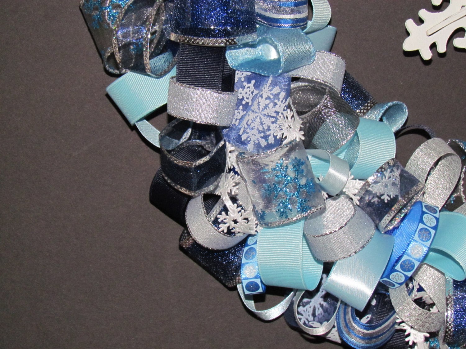 Frozen Winter Snowflake Ribbon Wreath | Etsy