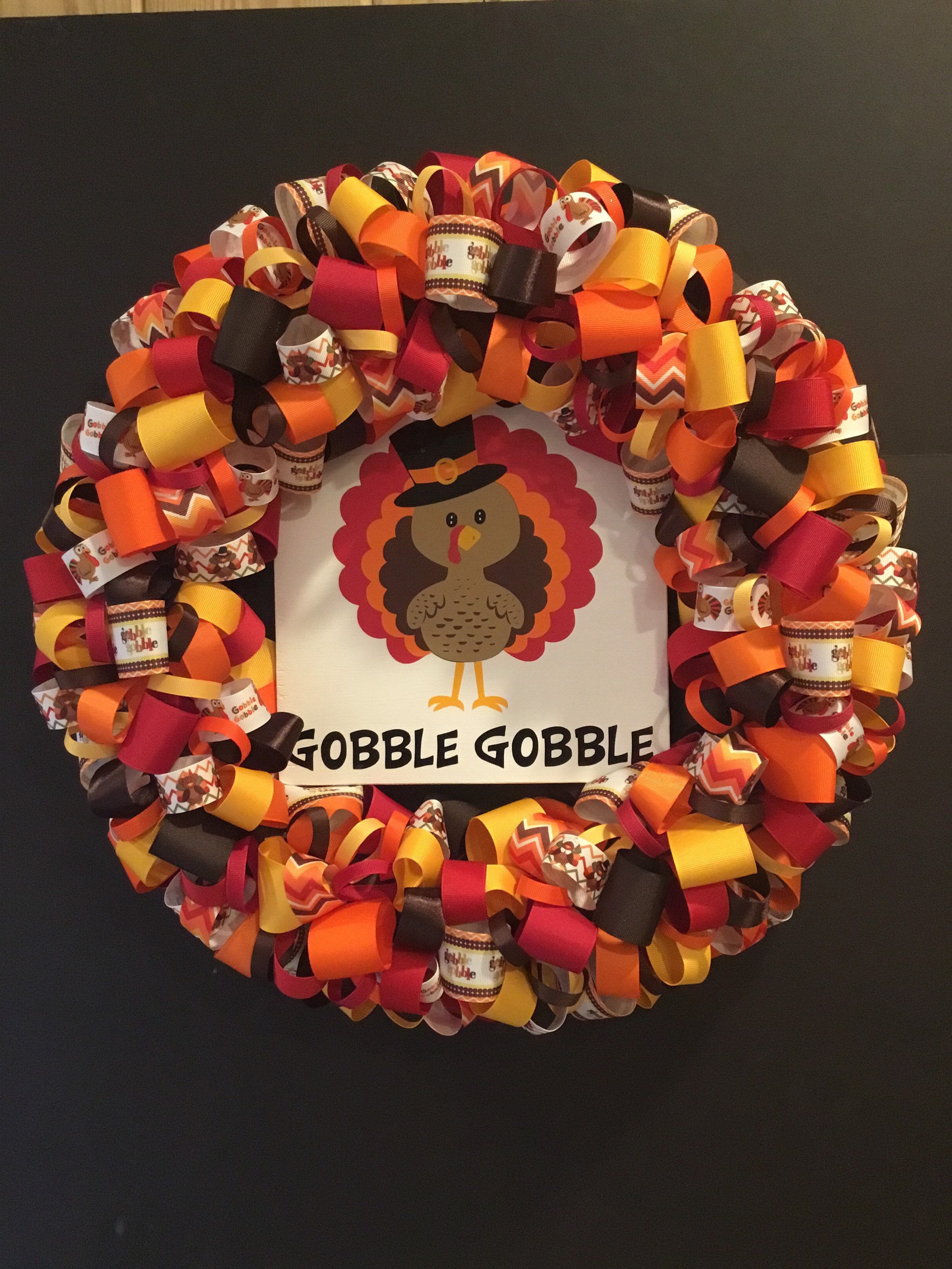 Thanksgiving Turkey Ribbon Wreath | Etsy