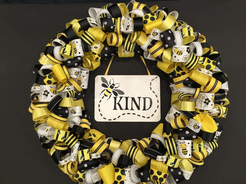 Bumble Bee Ribbon Wreath | Etsy