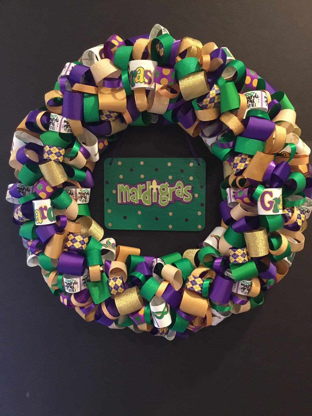 Mardi Gras Ribbon Wreath - Etsy
