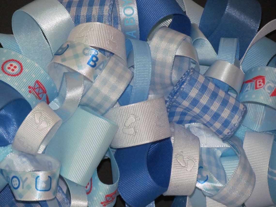 Baby Boy Ribbon Wreath | Etsy