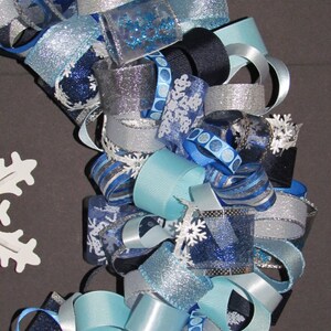 Frozen Winter Snowflake Ribbon Wreath - Etsy