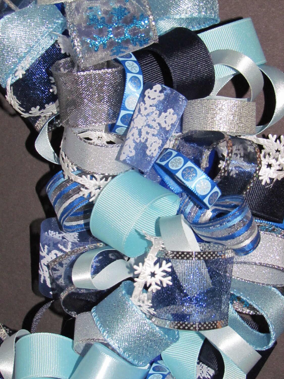 Frozen Winter Snowflake Ribbon Wreath | Etsy
