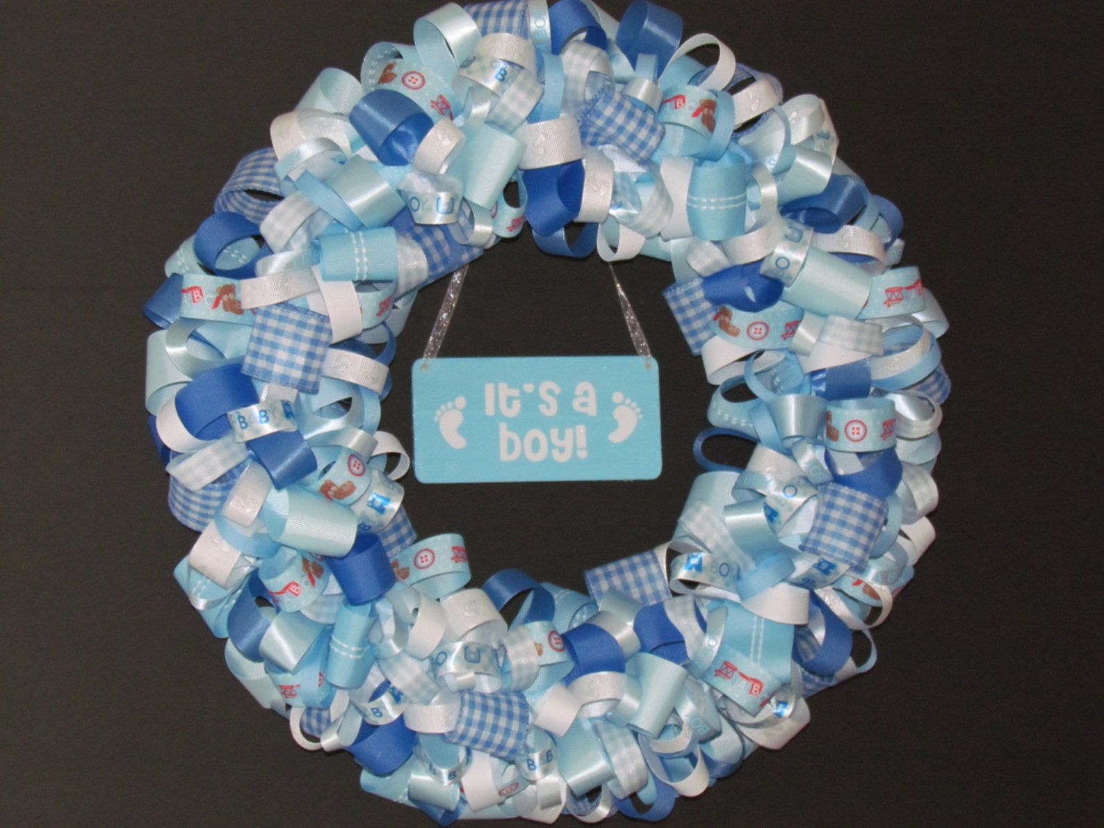Baby Boy Ribbon Wreath | Etsy
