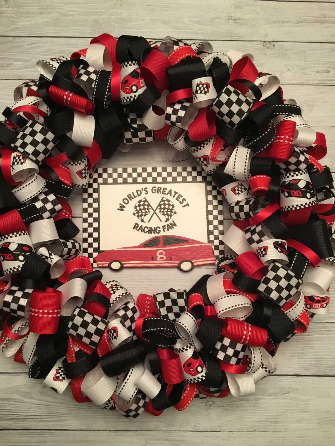 Racing Fan / Auto Racing Fan Ribbon Wreath - Etsy