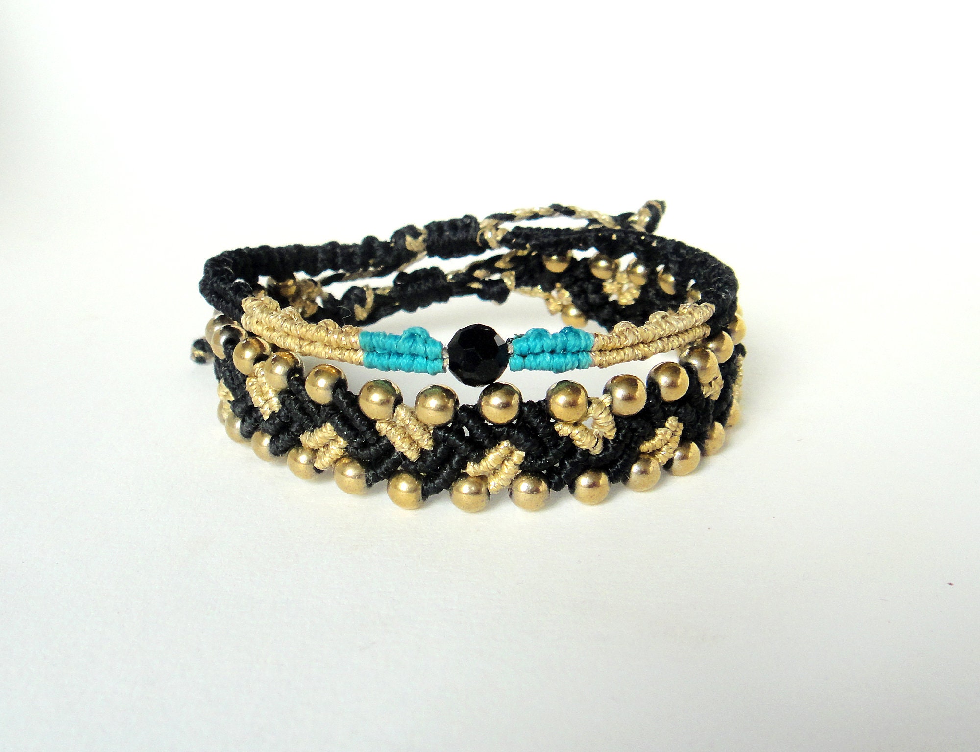 Set of Macrame Bracelets. Boho Chic Oriental Gypsy. Fashion - Etsy