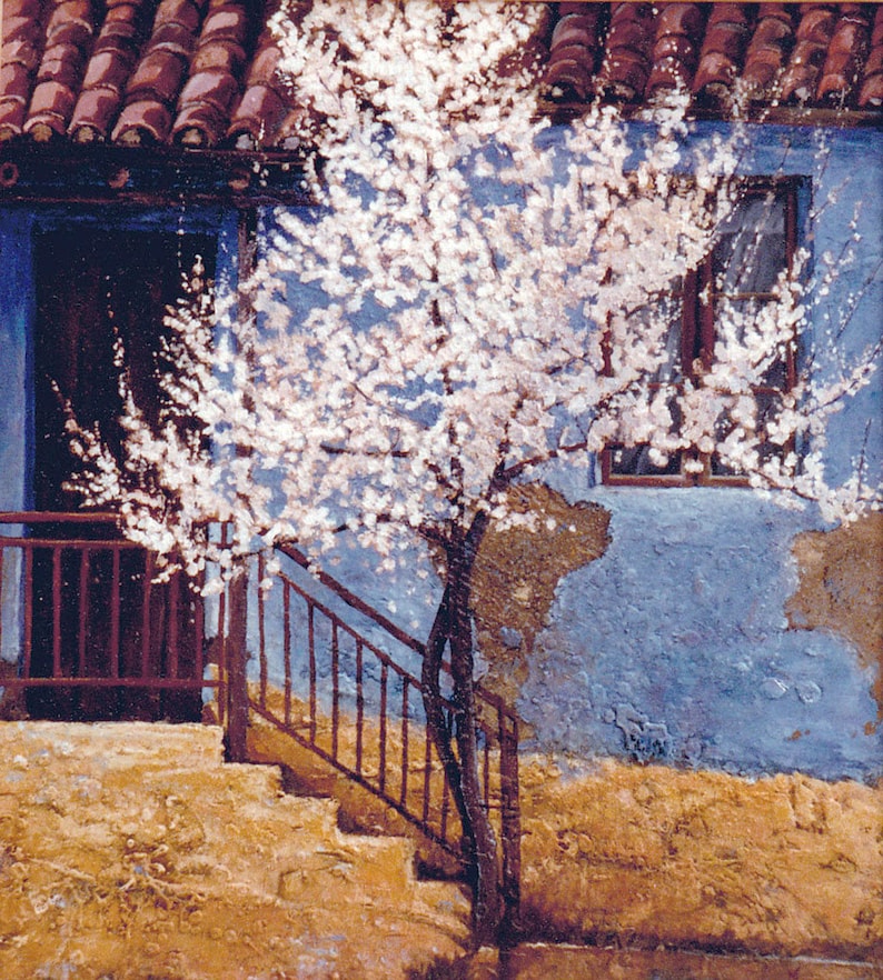 Spring. Oil Painting on Board. " Spring Blossoms". Four Seasons. Art ...