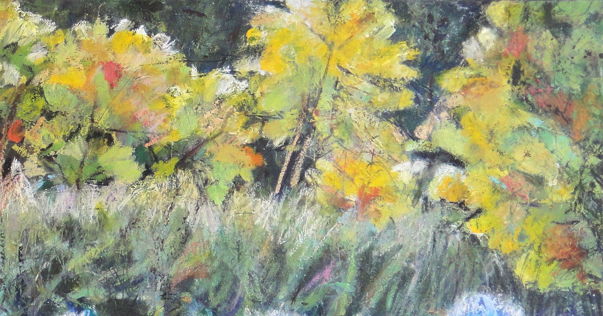 Painting "spring Blue Thistles" Mixed Media on Canvas 80 X 60 Cm ...