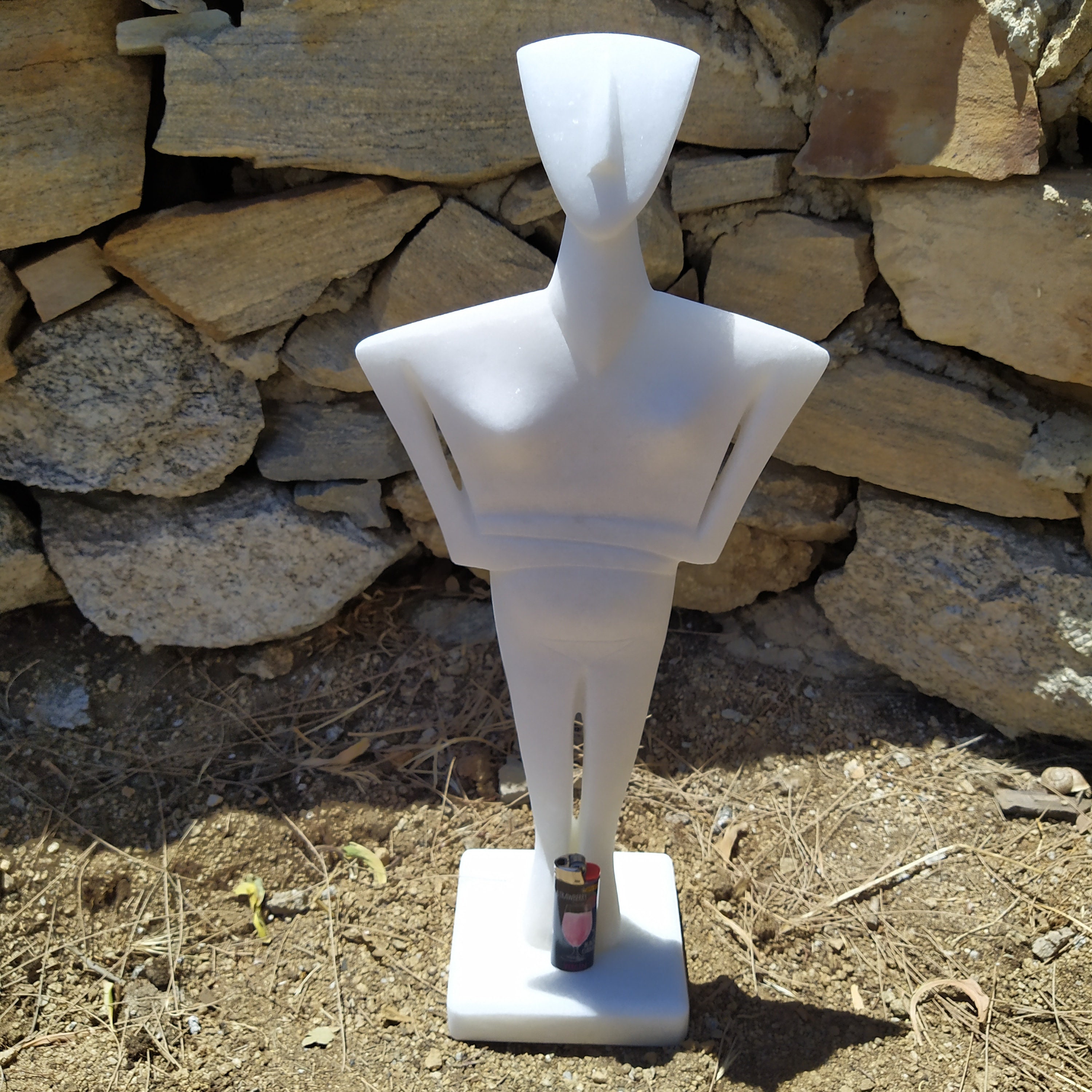 Lady of Syros, Cycladic Art Figure, 52 Cm, Hand Carved, Snow White ...