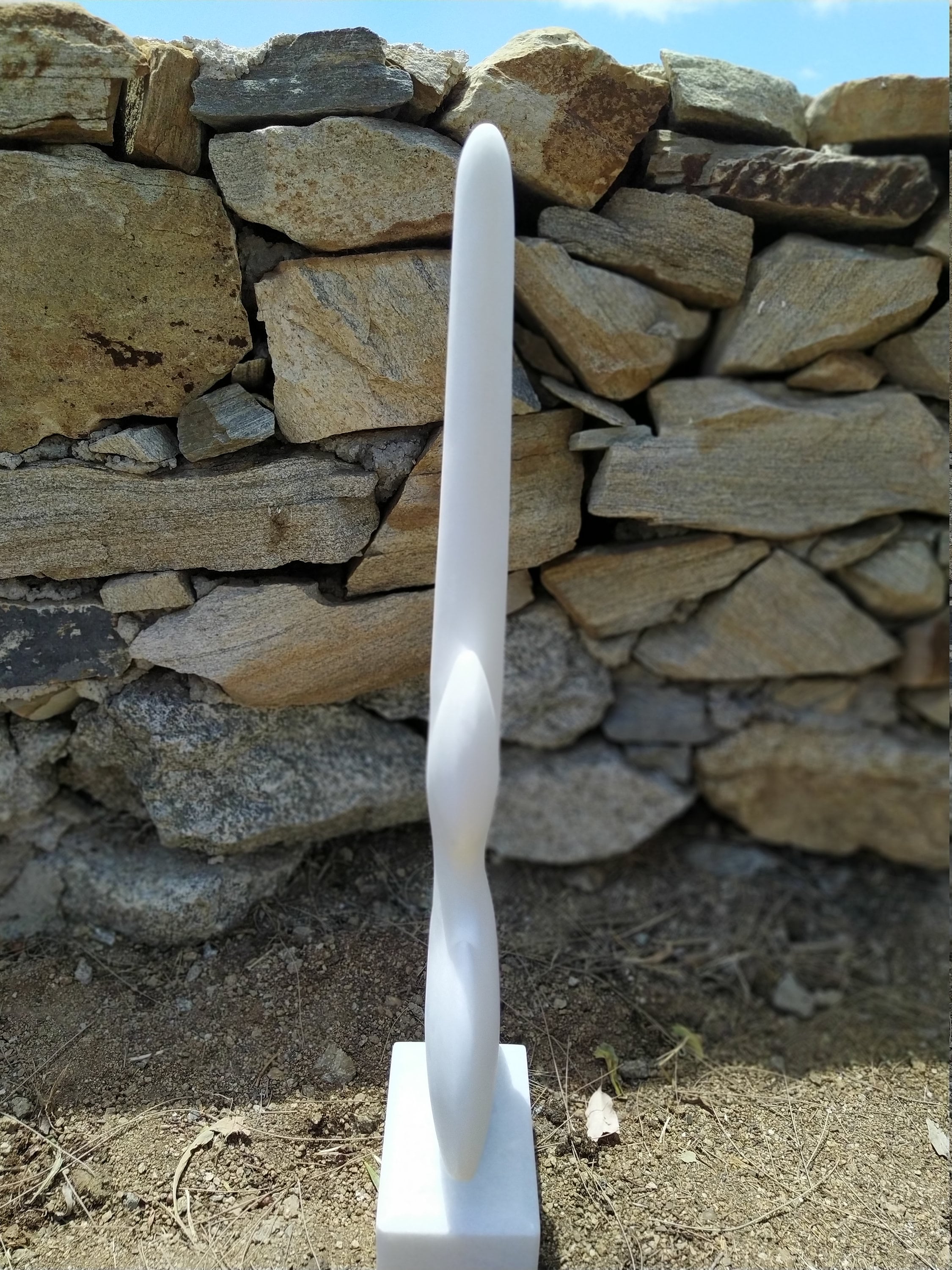 Violin Shaped Hand Carved Marble Figure, 68 Cm, Ancient Cycladic Greek ...