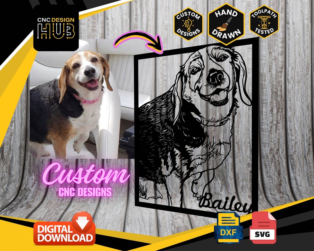 Custom Pet or Animal Drawing - Designed for CNC Machines - Plasma ...