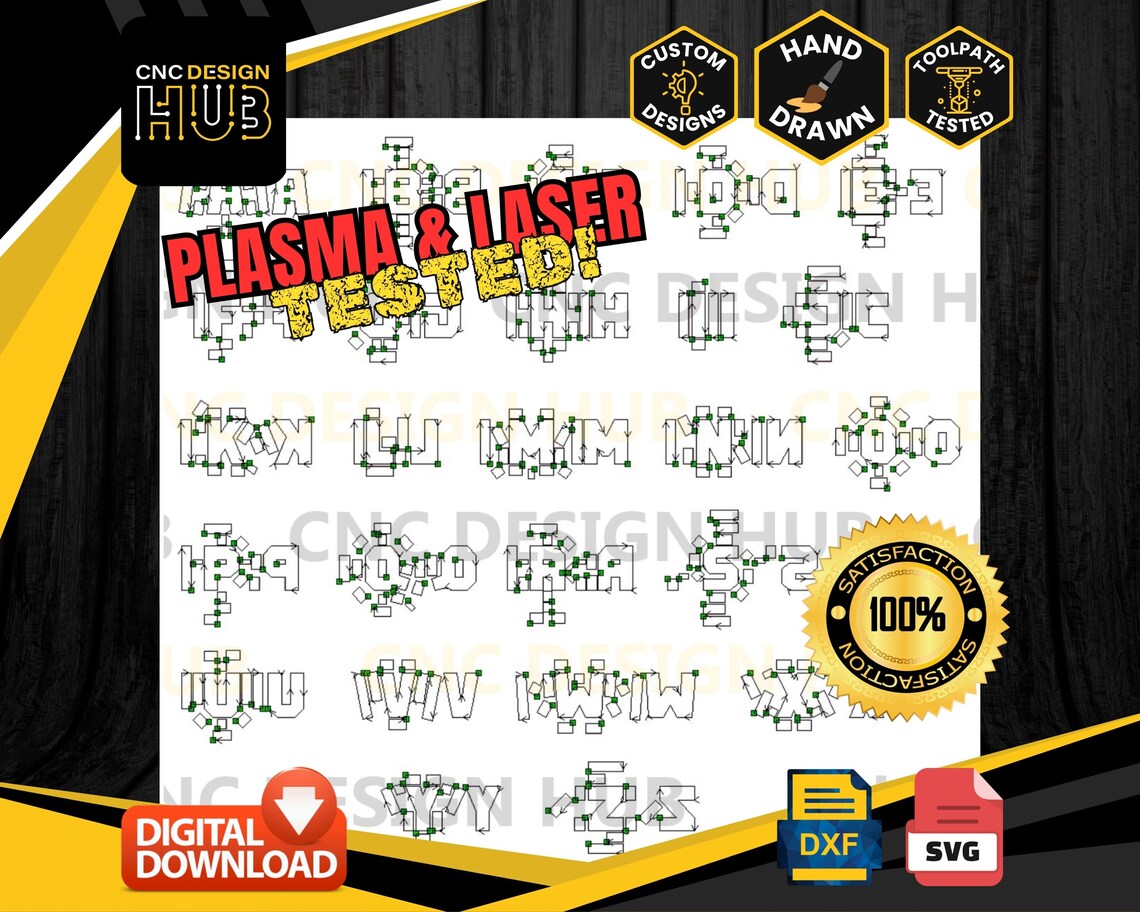 3D Metal Letters - Full Alphabet - Welding - Designed for CNC Machines ...