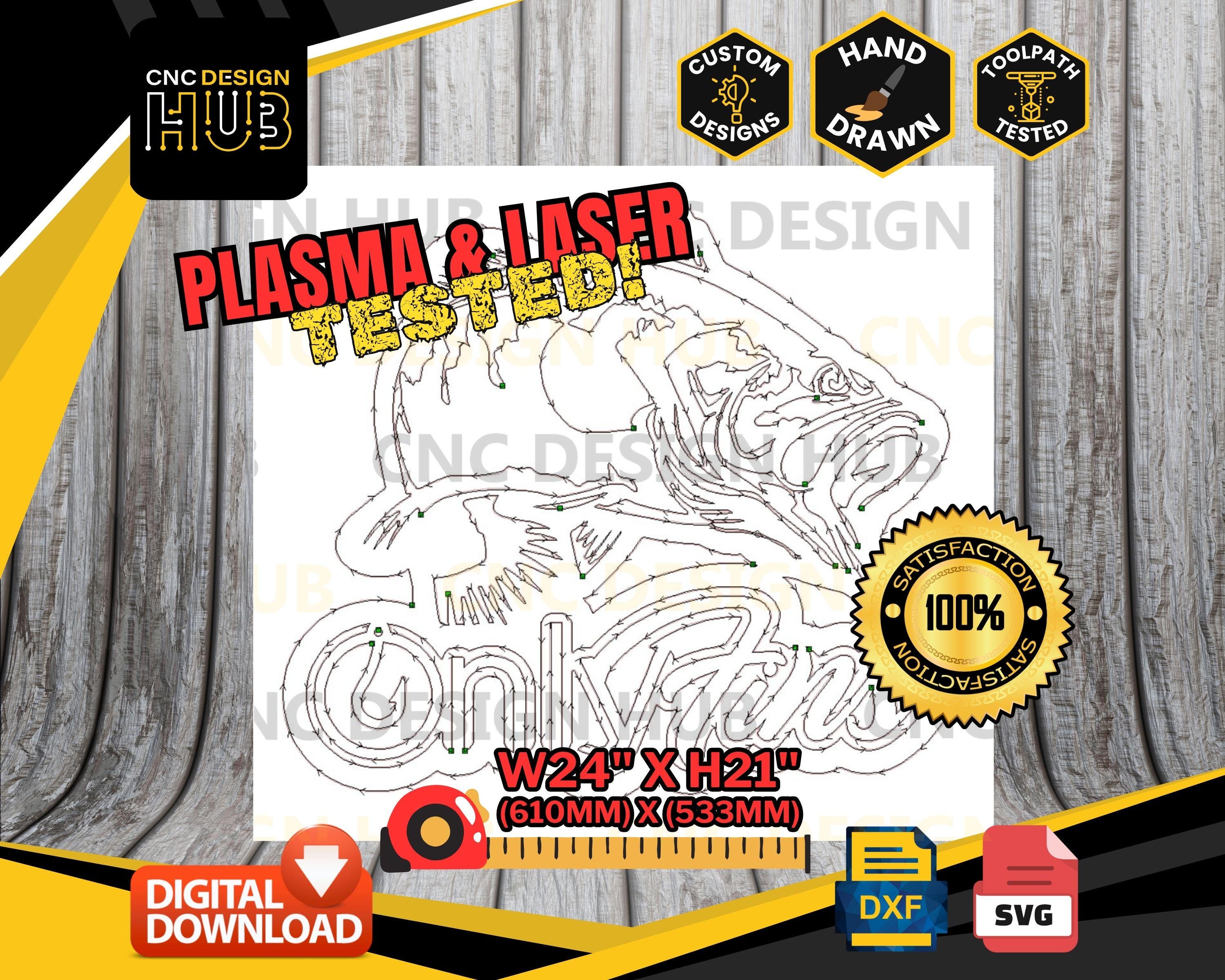 Only Fins Fishing Sign - Designed for CNC Machines & Printing - Plasma ...