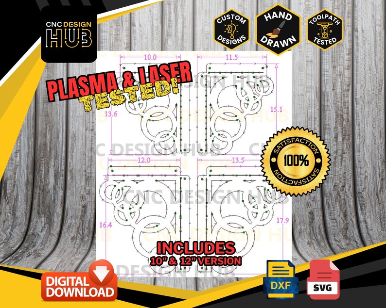 Shelf Brackets Bundle X6 Designs Includes 10 & 12 Designed for CNC ...