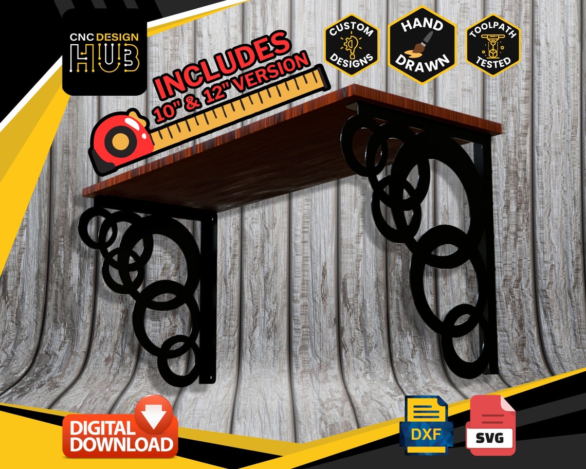 Shelf Brackets Bundle X6 Designs Includes 10 & 12 Designed for CNC ...