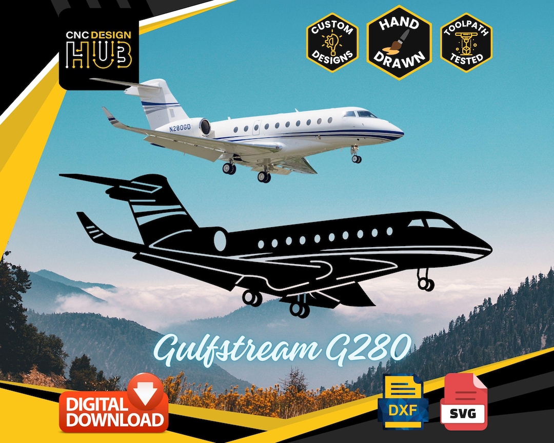 Gulfstream G280 Jet - Airplane - Designed for CNC Machines - Plasma ...