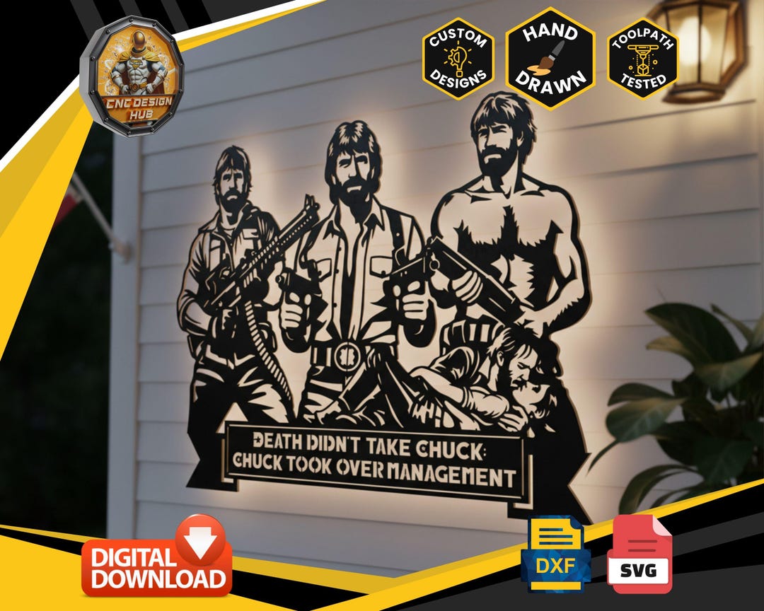 Chuck Memorial Artwork - Designed for CNC Machines - Plasma, Laser ...