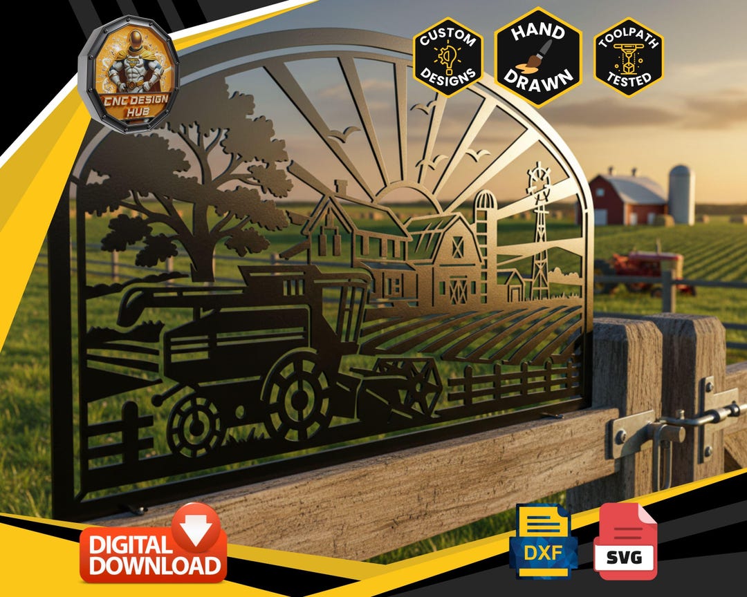 Combine Farm Sign - Designed for CNC Machines - Plasma, Laser, Water ...
