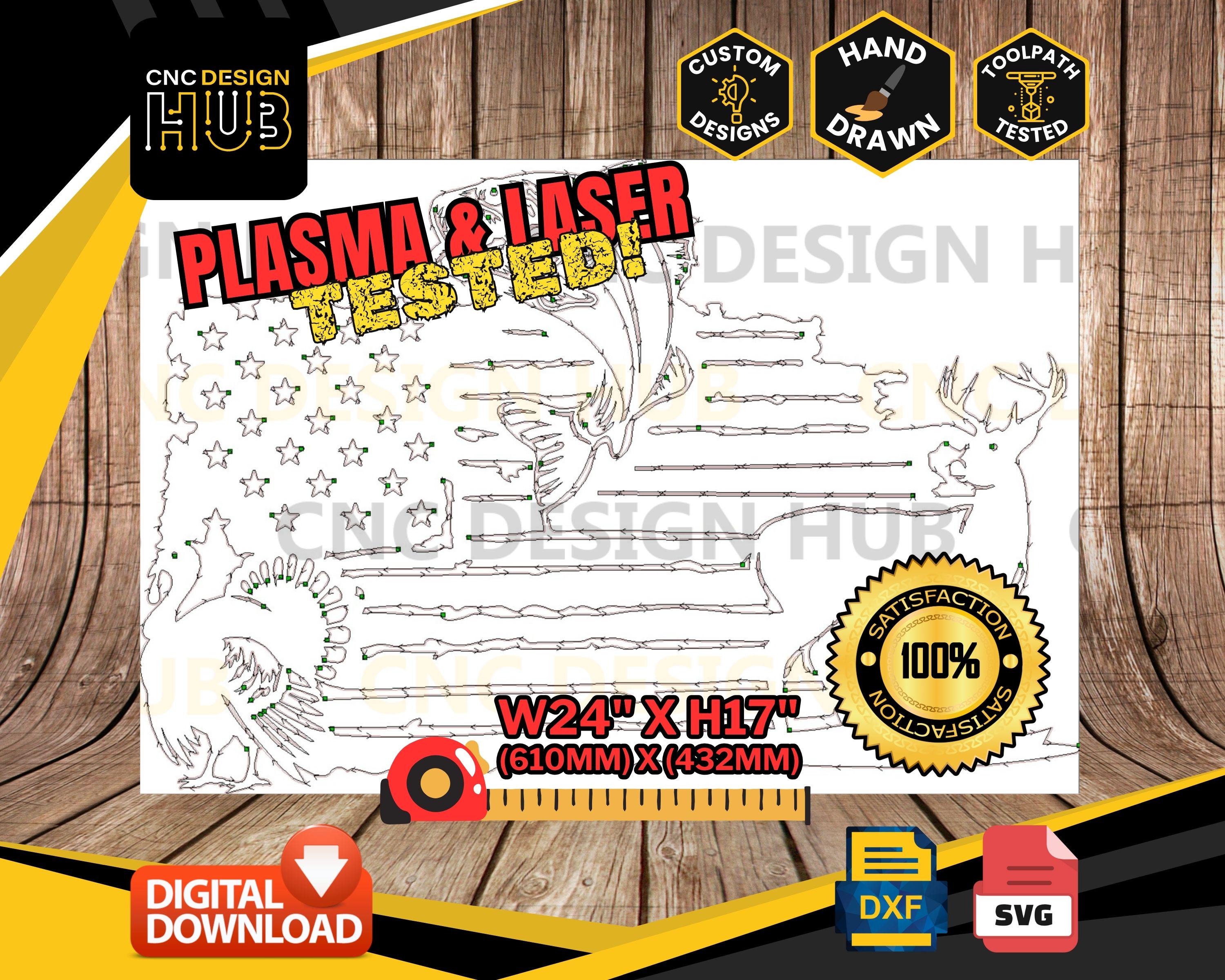 Hunting USA Flag - Designed for CNC Machines - Plasma, Laser, Water Jet ...