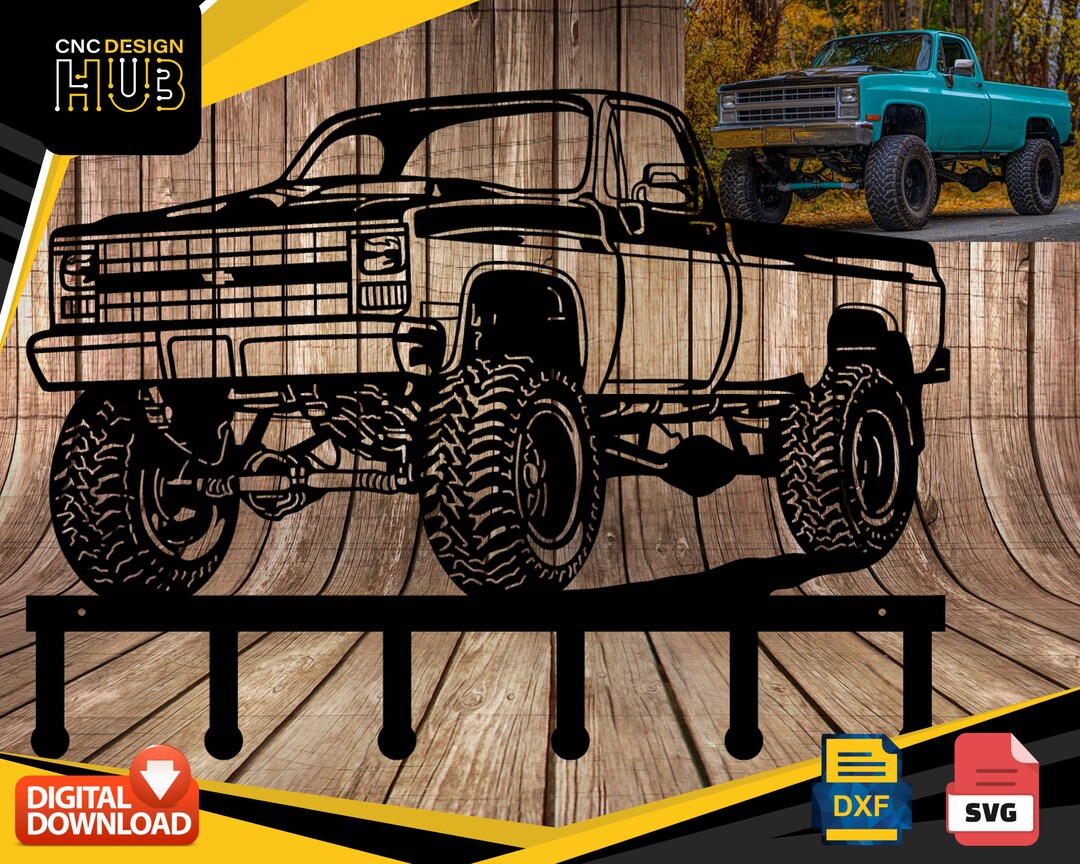 Chevy Truck Coat and Keys Hanger Designed for CNC Machines, Plasma ...