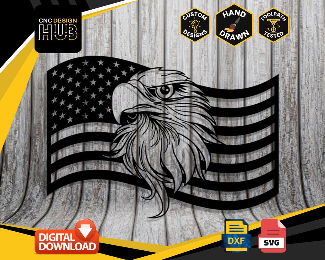 Eagle Flag CNC Design: Laser, Plasma, Waterjet (DXF, SVG Files) - Etsy