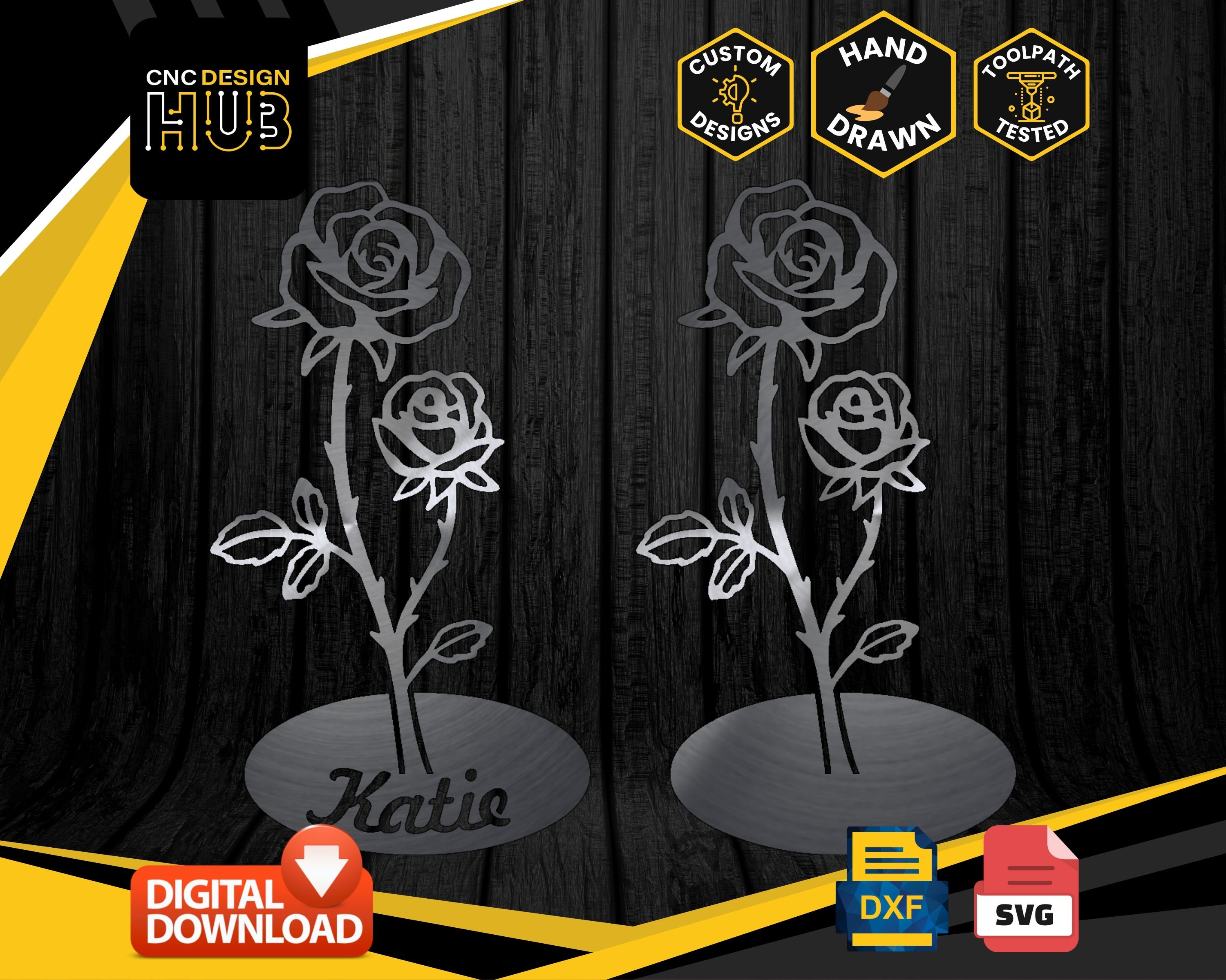 Pop up Metal Forever Rose Stand - Designed for CNC Machines - Plasma ...
