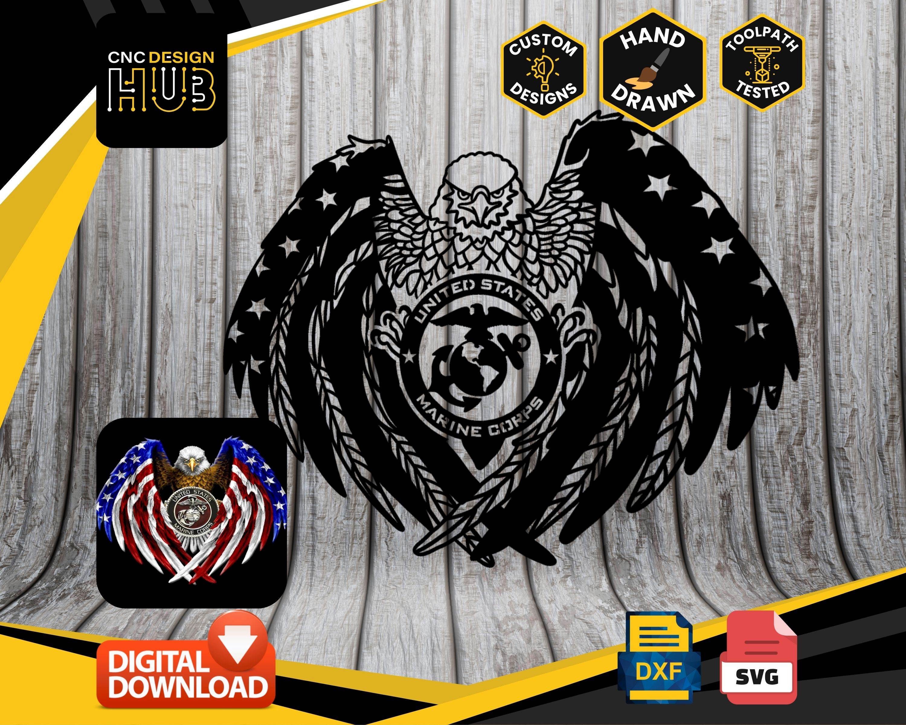 United States Marine Corps Badge - Designed for CNC Machines - Plasma ...