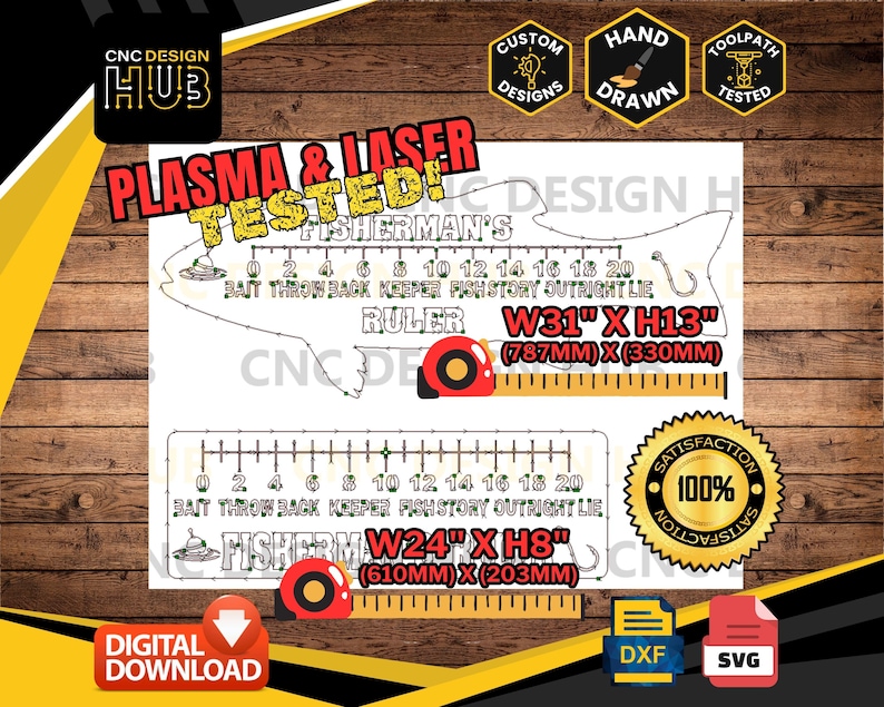 Fisherman's Ruler - Designed for CNC Machines - Plasma, Laser, Water ...