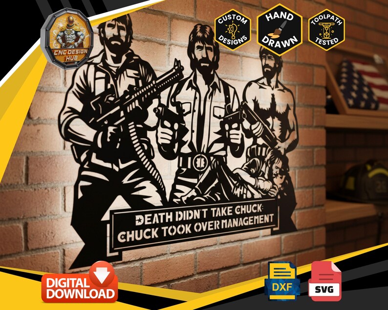 Chuck Memorial Artwork - Designed for CNC Machines - Plasma, Laser ...