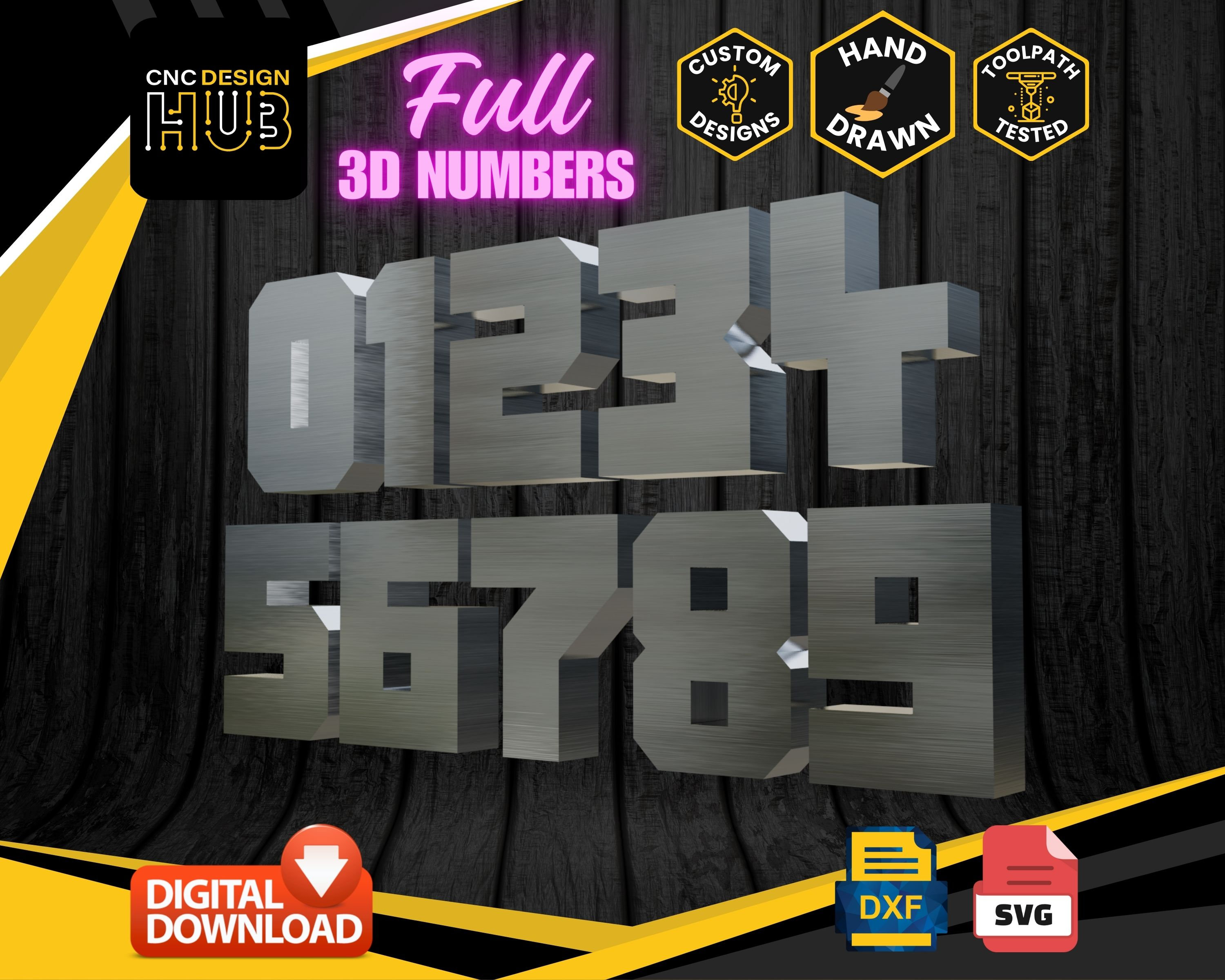 3D Metal Numbers - 0 - 9 - Welding - Designed for CNC Machines - Plasma ...