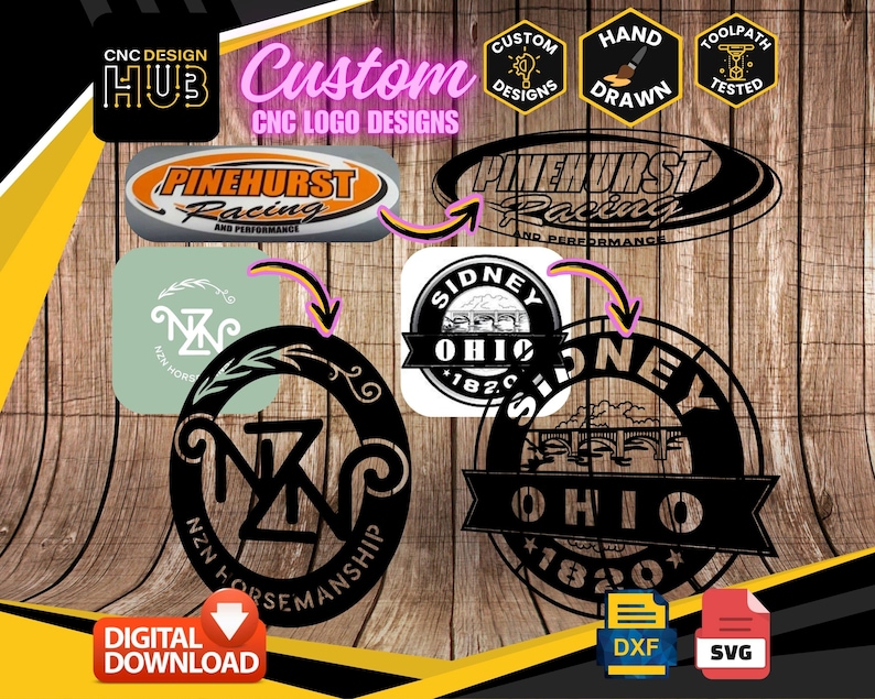 Custom Logo or Icon Converted to Cut Ready File - Designed for CNC ...