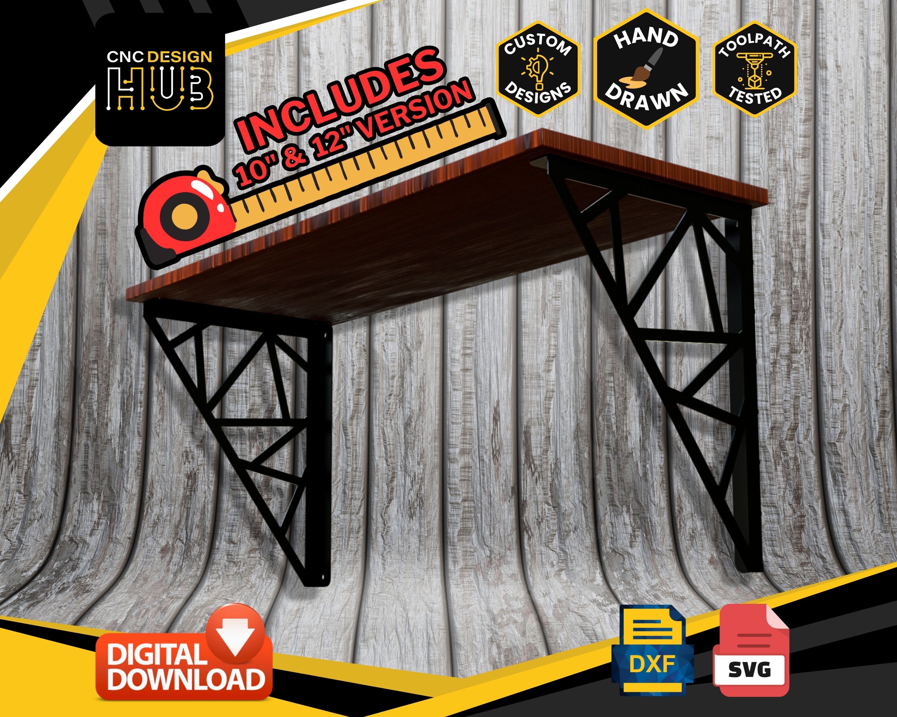 Shelf Brackets Bundle - X6 Designs Includes 10" & 12" - Designed for ...