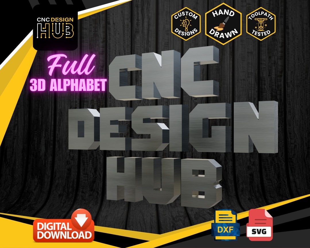 3D Metal Letters - Full Alphabet - Welding - Designed for CNC Machines ...