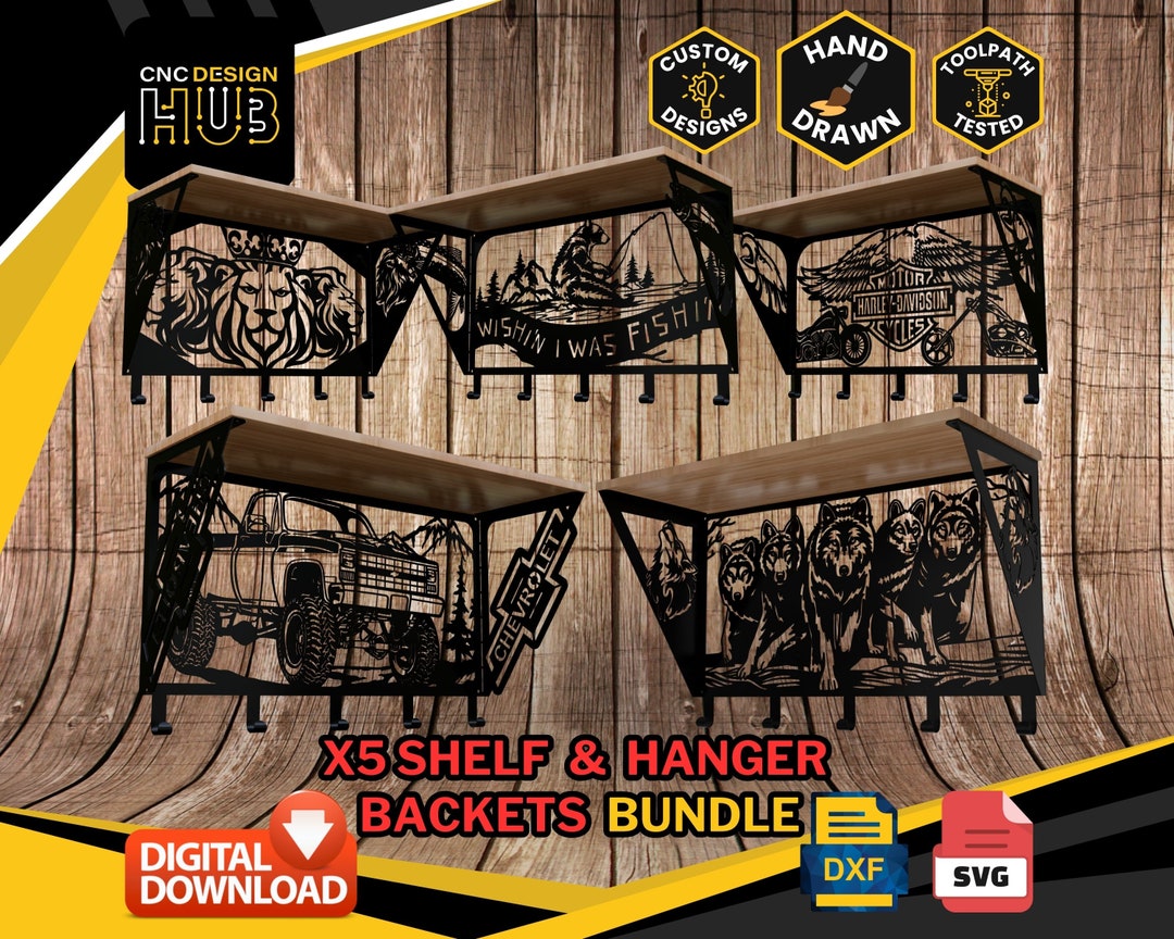 X5 Shelf and Hanger Brackets Bundle - Designed for CNC Machines, Plasma ...