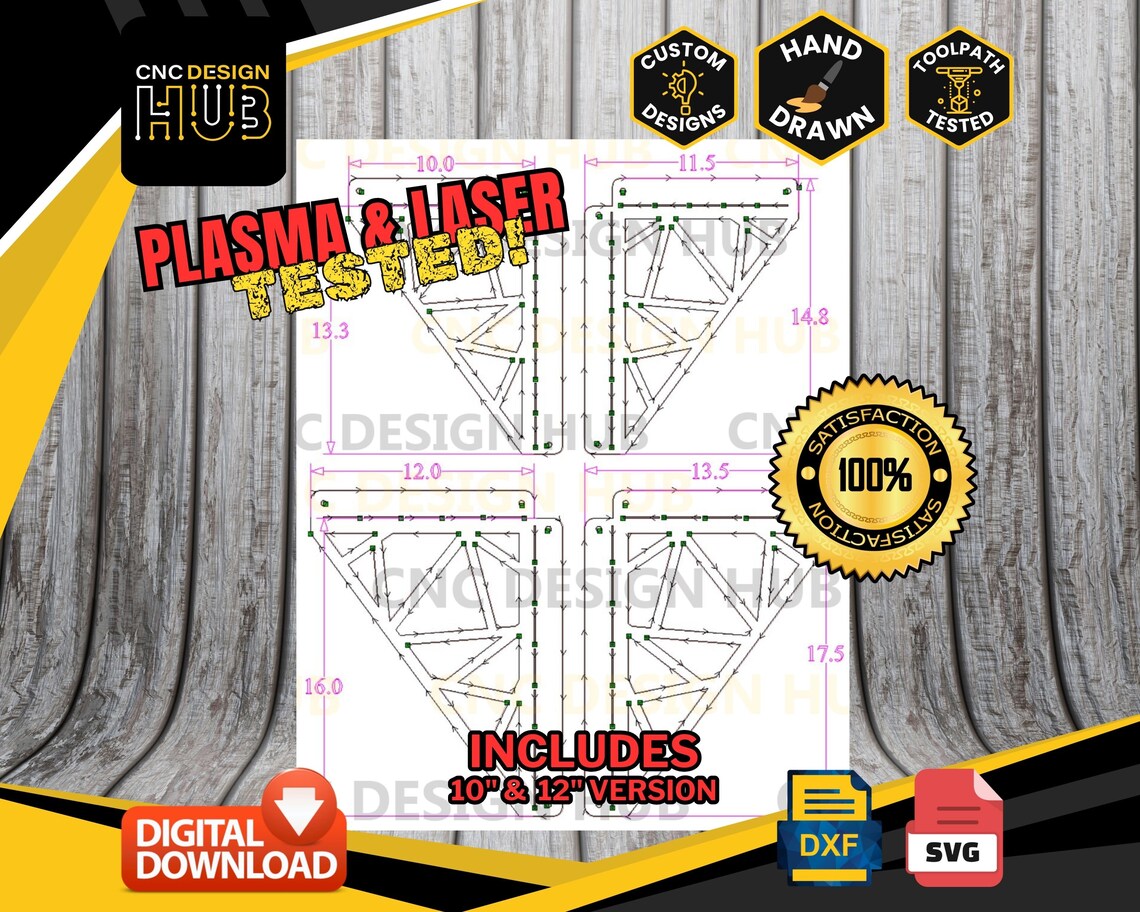 Shelf Brackets Bundle X6 Designs Includes 10 & 12 Designed for CNC ...