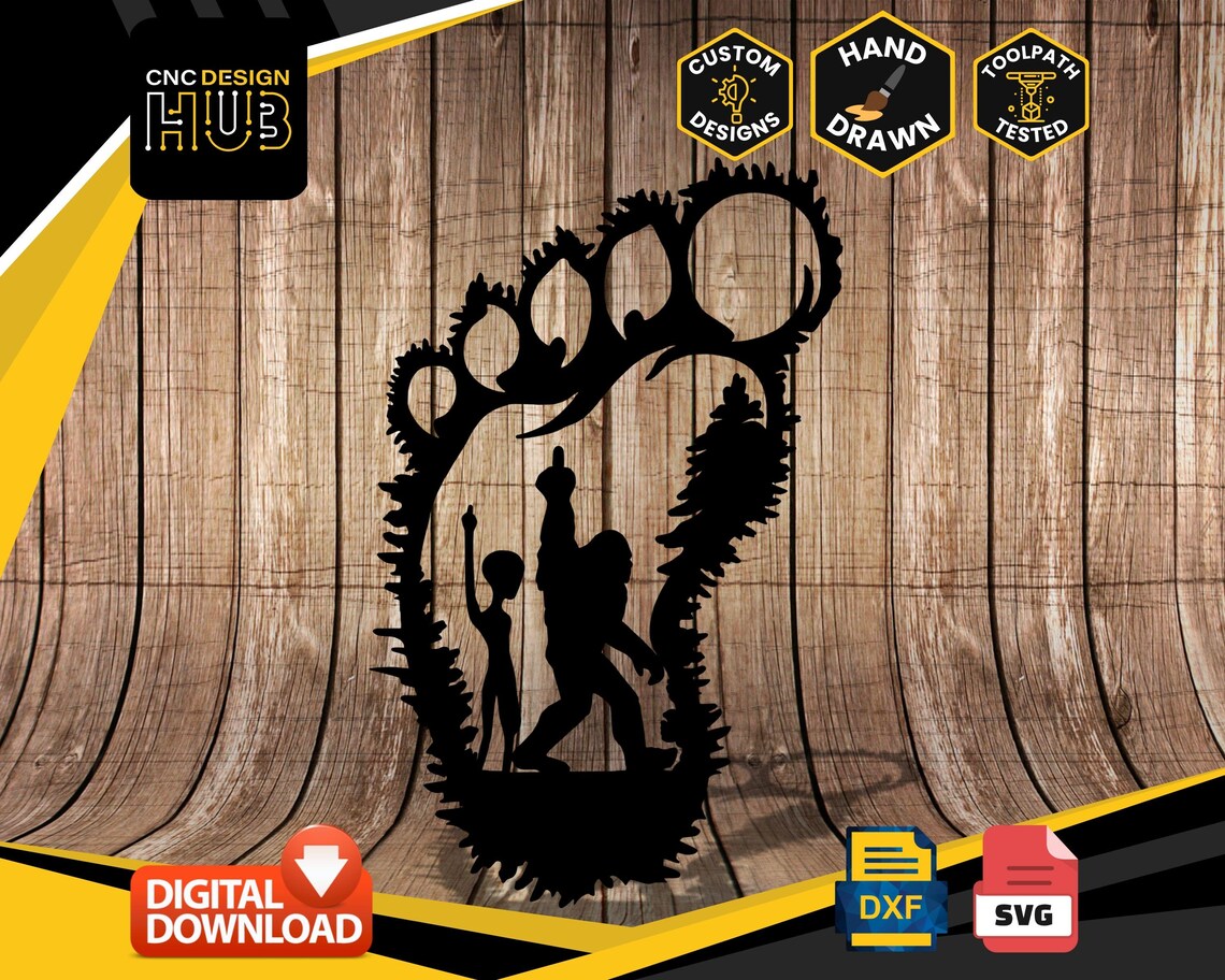 Bigfoot X Alien - Designed for CNC Machines & Printing - Plasma, Laser ...