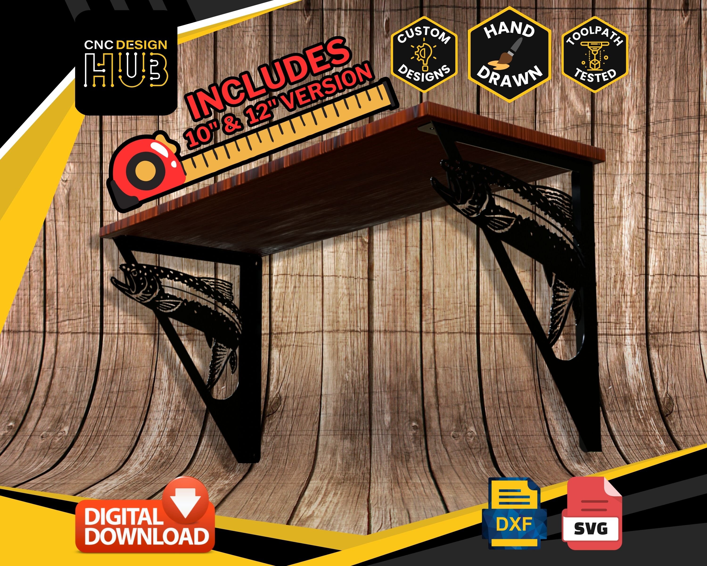 Shelf Brackets Bundle X6 Designs Includes 10 & 12 Designed for CNC ...