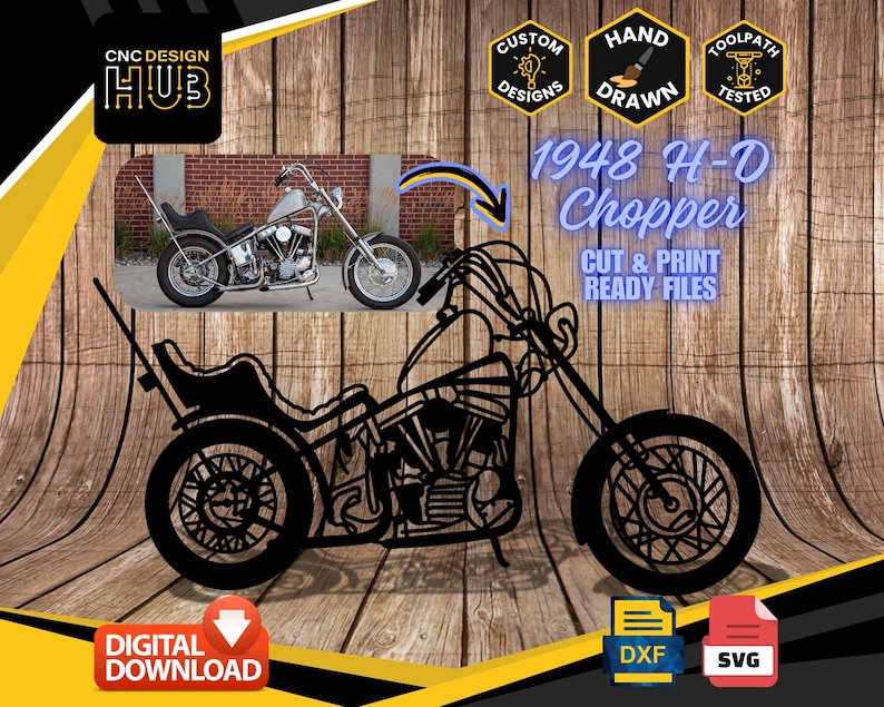 1948 H-D Chopper - Designed for CNC Machines - Plasma, Laser, Water Jet ...