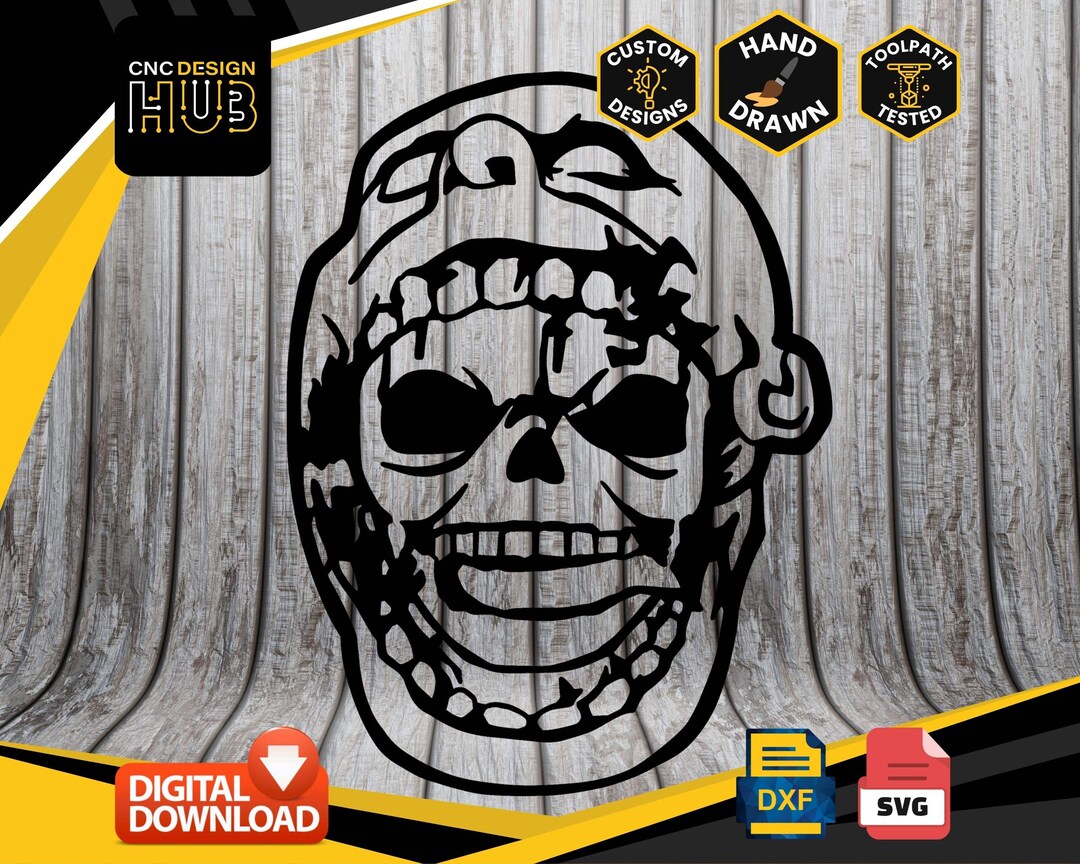 Zombie Skull Head - Designed for CNC Machines - Plasma, Laser, Water ...